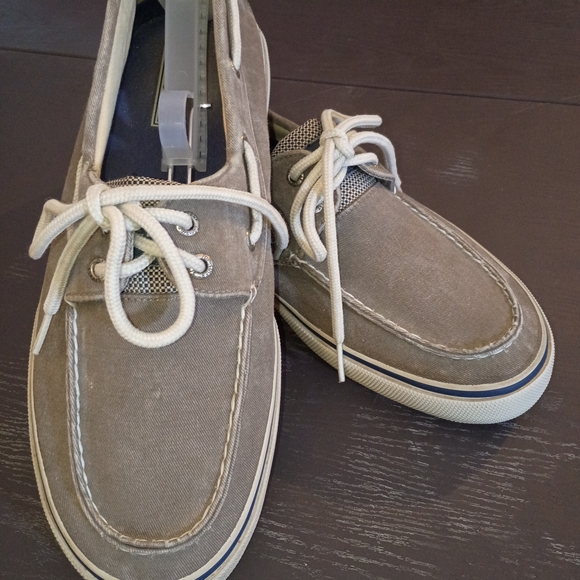 Sperry | Shoes | Sperry Mens 5m Boat Shoes Gray Canvas Intact Soles ...